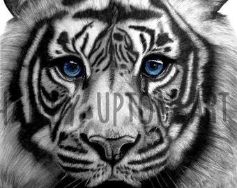 Items similar to Original - Surreal Tiger with Butterflies Painting ...