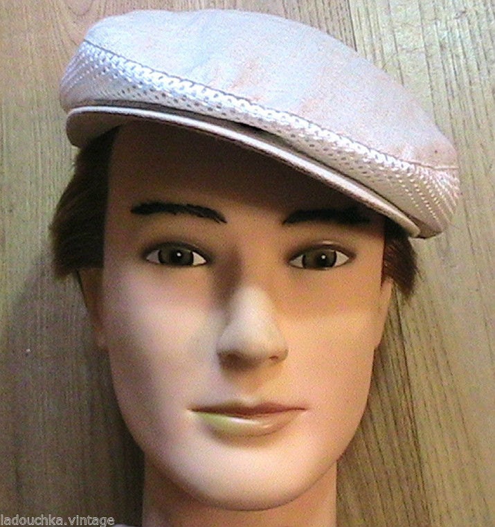 French 1960s Men Summer Driver Flat Cap Hat – Newsboy Style – Linen ...