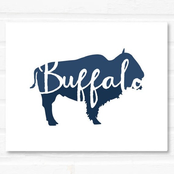 Buffalo print buffalo art blue Buffalo New York print