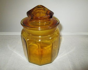 Unique amber glass jar related items | Etsy