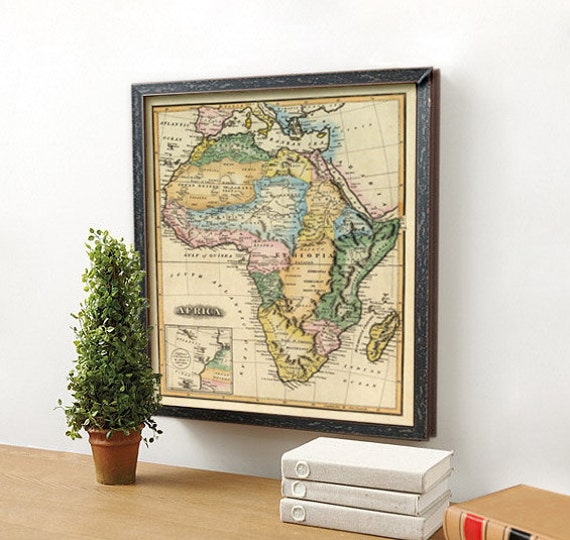 Old map of Africa Africa map reproduction Vintage maps