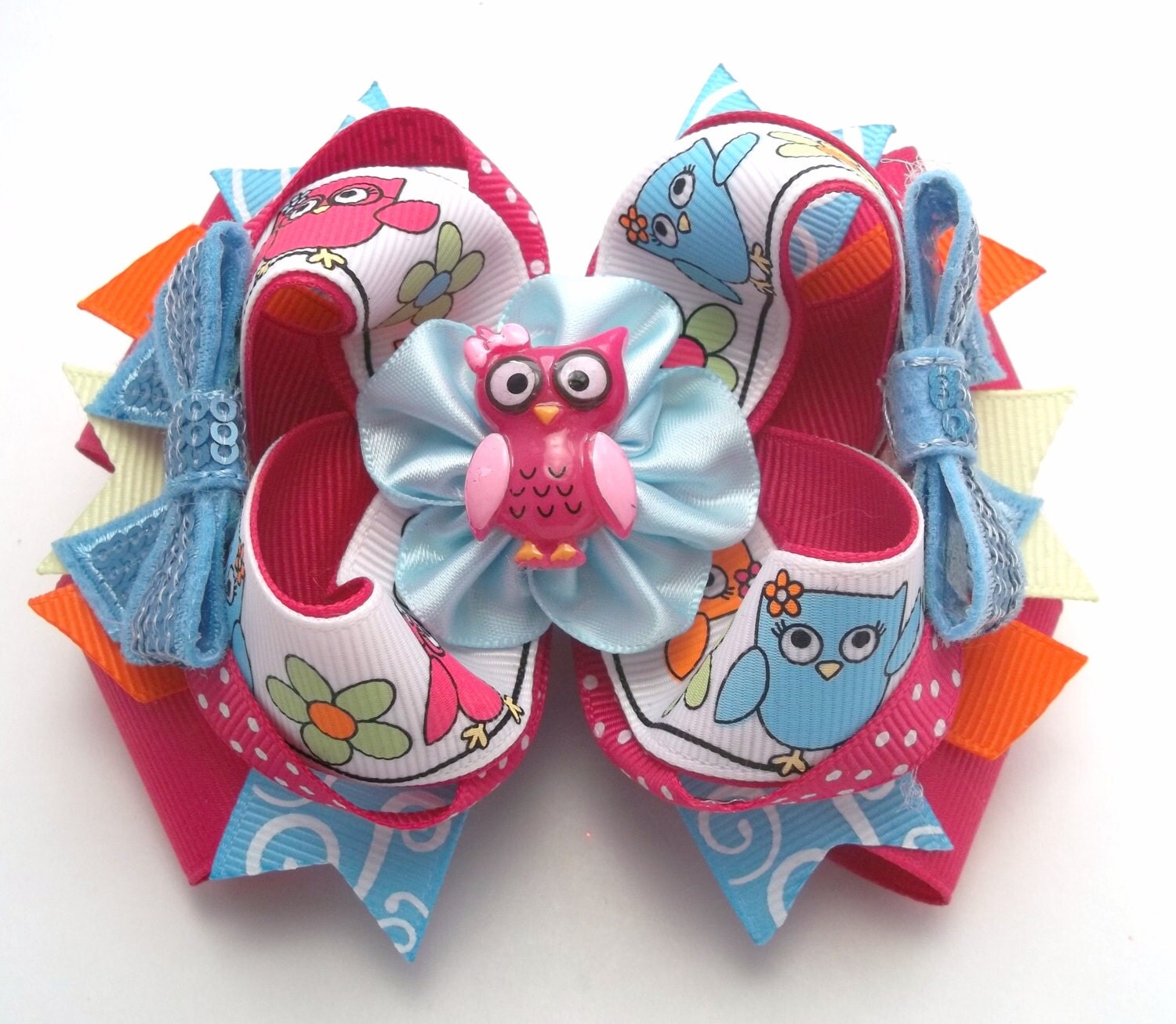 Owl Hair Bow Boutique Hair Bows Girls Hair Bow Toddler Hair