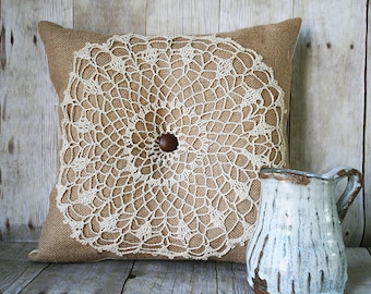 Doily pillow | Etsy