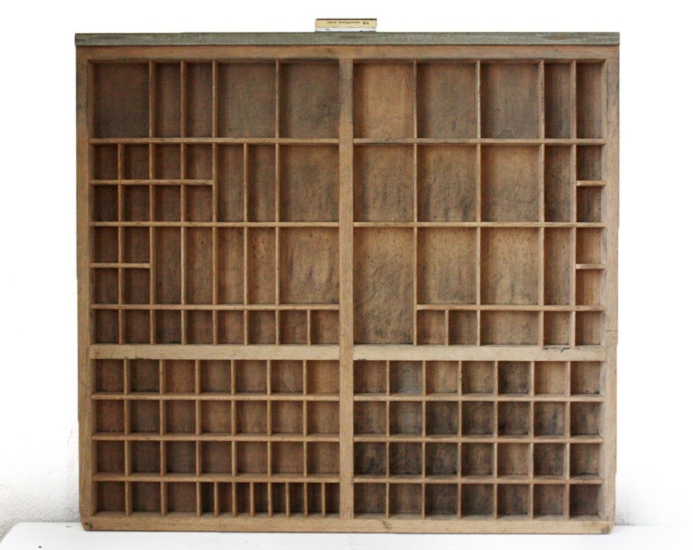 Large Antique French Wooden Letter Press Drawer Box – Haute Juice