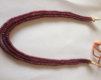 Ruby beads necklace | Etsy