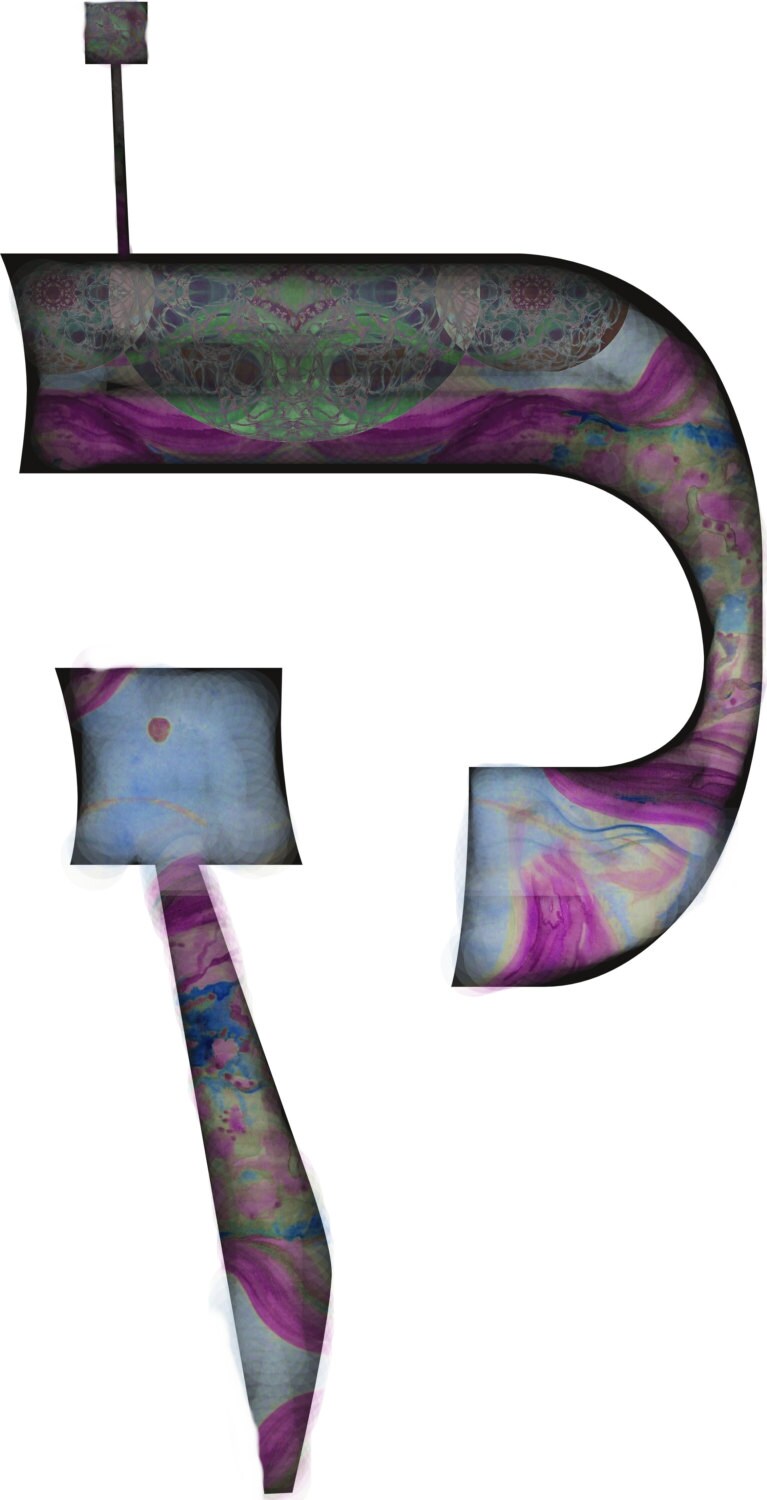 Hebrew letters:tsade final tsade kof resh by KetubahandJudaica