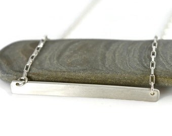 Thin Bar Necklace Horizontal Bar necklace by justbujewelry