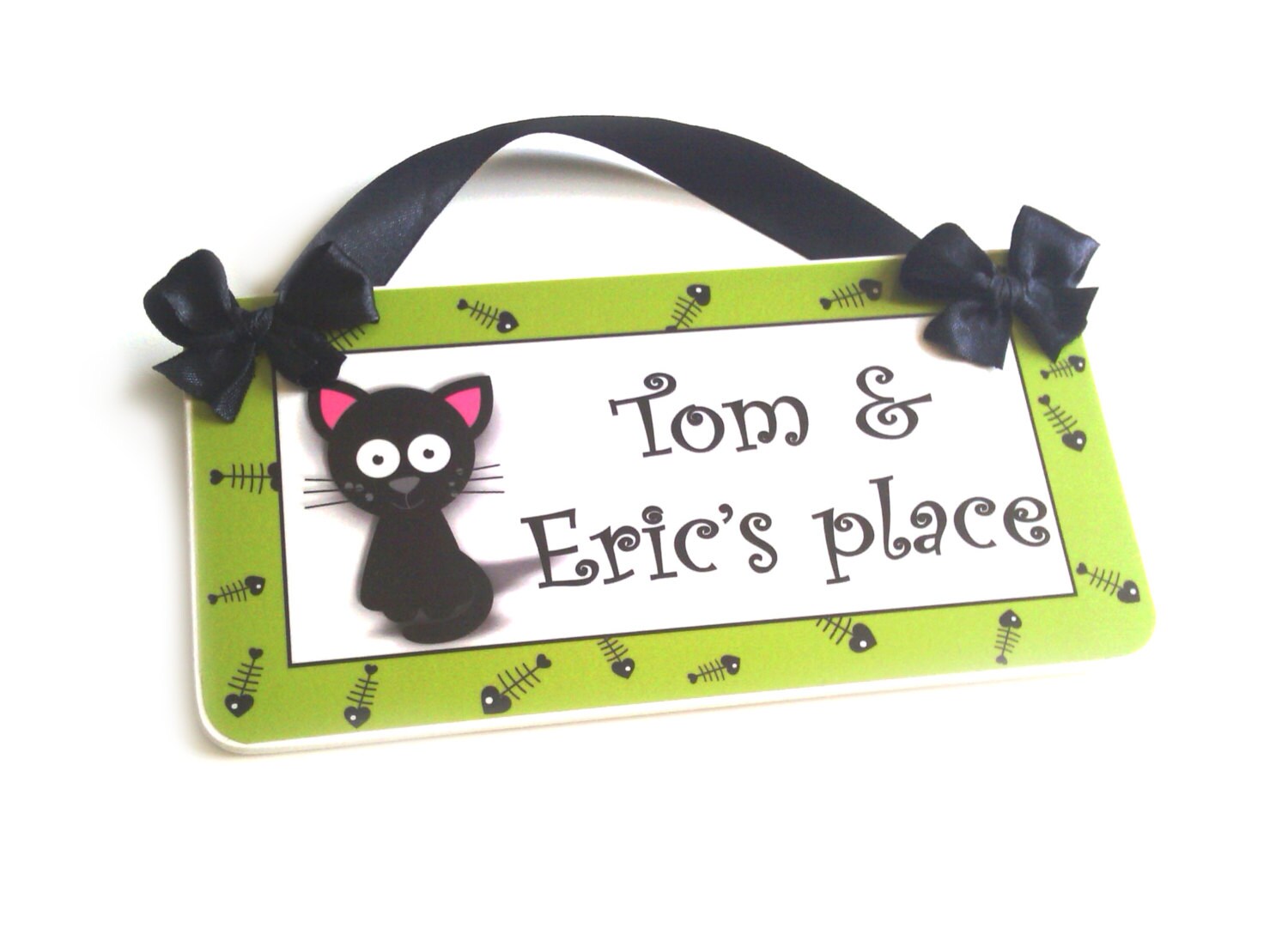 Cat Pet Sign funny and sweet cats lover house green by kasefazem