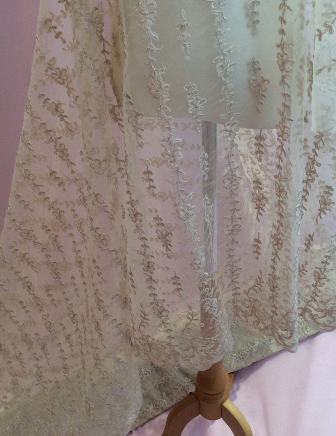 Lace Lace Fabric Champagne Colored Tulle Embroidery C11