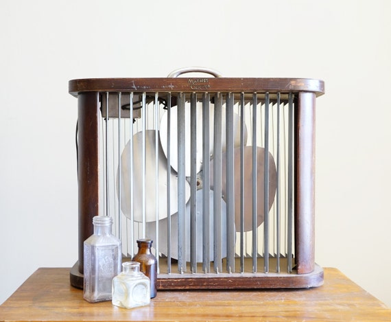 RESERVED for Randall // Vintage Wooden Box Fan Wood 15