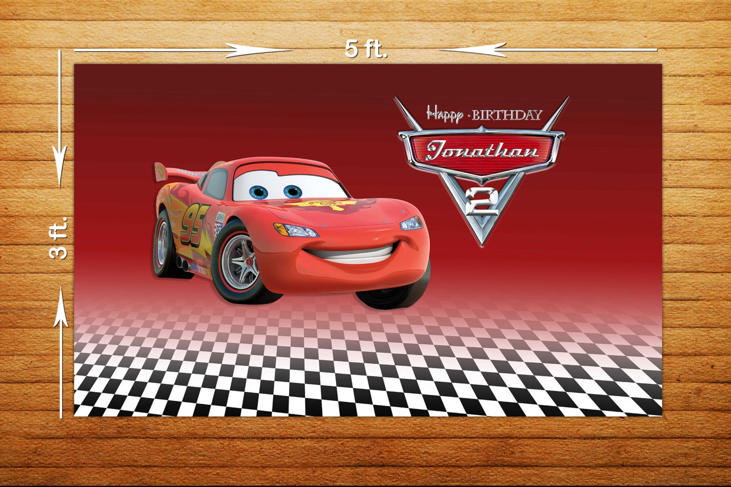 Cars Birthday Party Backdrop Printable Digital File Only