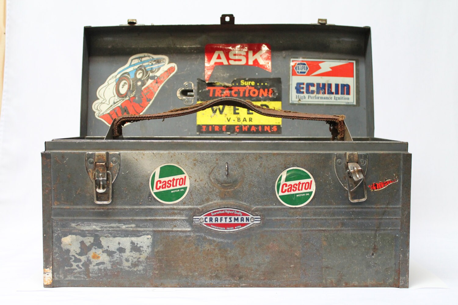 Vintage Craftsman Tool box chest with tray and vintage motor head ...