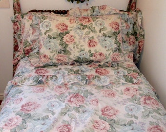 Cabbage rose bedding | Etsy