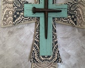 Items similar to Stackable cross made with 2 wood crosses and a ...
