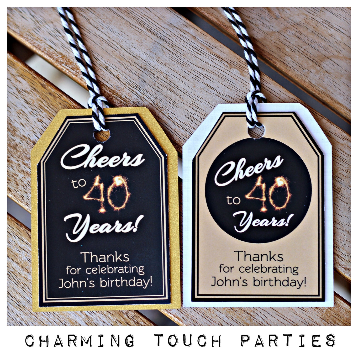 40TH BIRTHDAY FAVOR Tags Cheers to 40 Years Milestone Party
