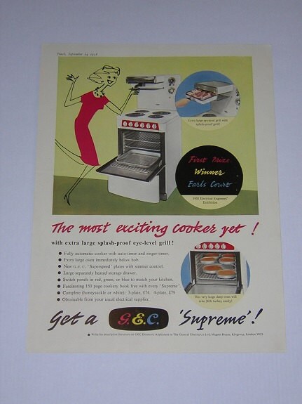 Original Advert from 1958 for the GEC Supreme Cooker Oven – Ad ...