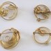 20% OFF SALE Set of 4 Vintage Elegant Circle Pins Gold