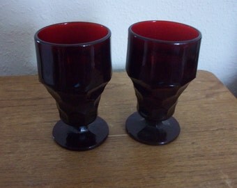 Ruby red goblets | Etsy