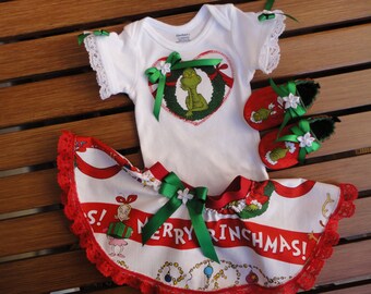 Girls grinch outfit | Etsy