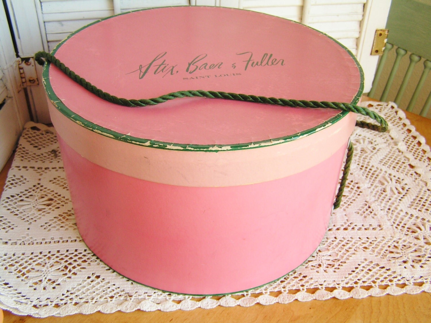 Vintage Pink Hat Box From Stix Baer and Fuller St. Louis MO Cottage ...