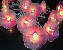20 White- Pink With Pollen Tone Flower String Lights Fairy Lights For ...