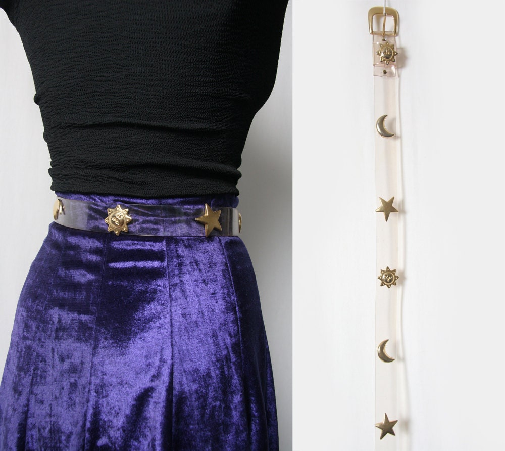 90s Sun Moon and Stars Celestial Belt // Clear Belt // 90s Belt – Haute ...