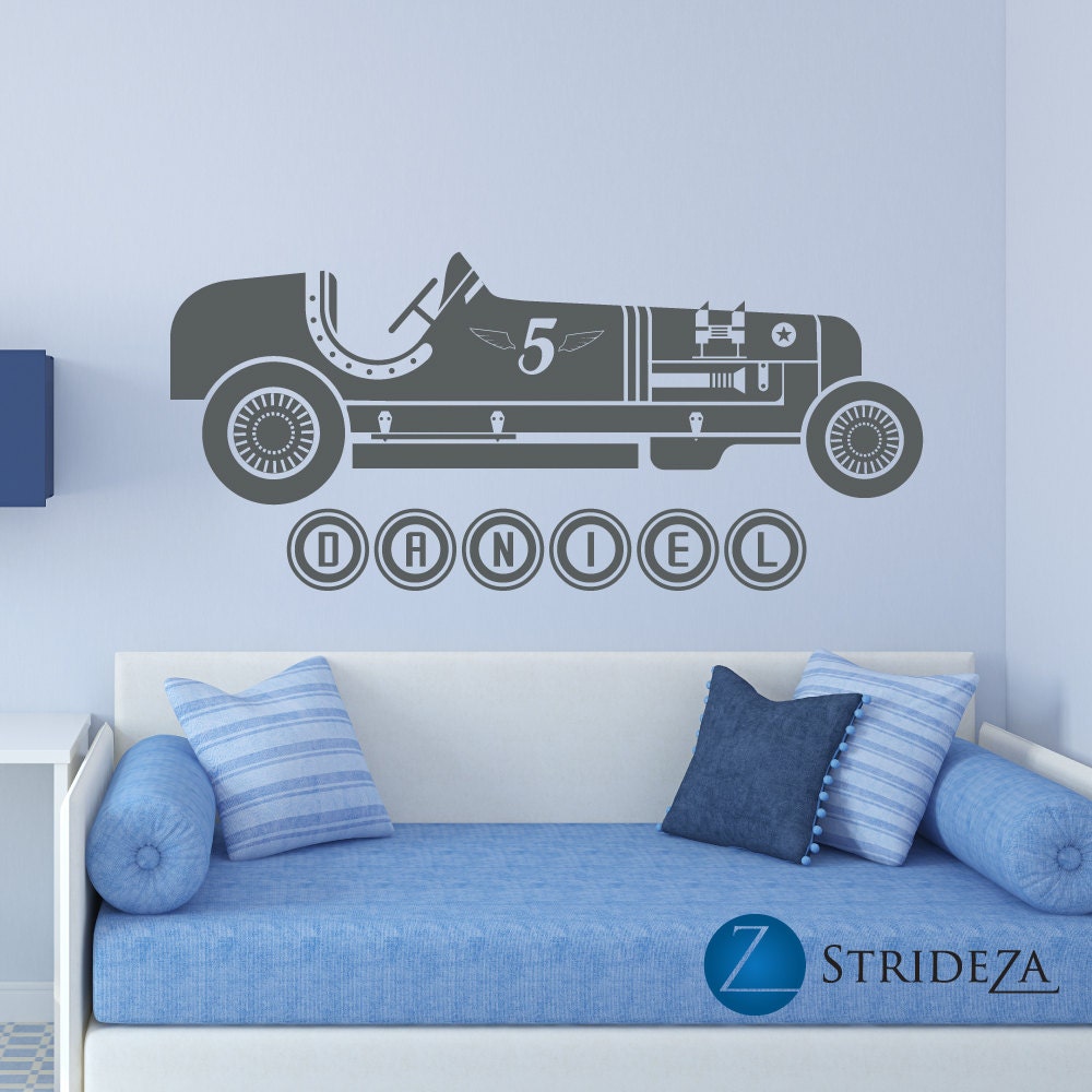 Race car wall decal race car wall art race car decor by Strideza