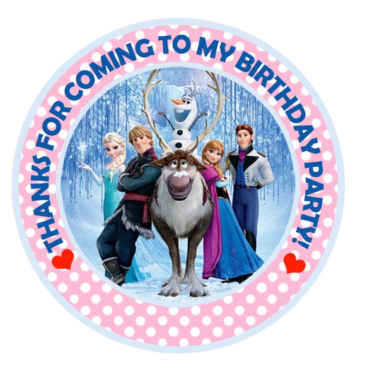 Frozen characters round stickers tags labels by DesignBuddies