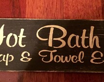 Popular items for primitive bath sign on Etsy