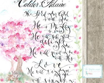 Calligraphy illustrated Bible Verse Quote by TheTurquoiseCardinal
