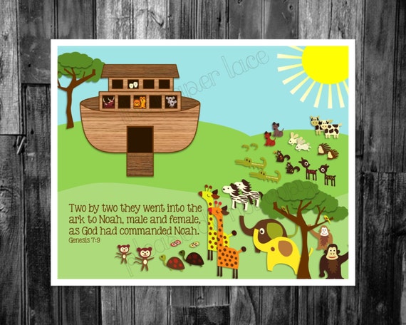 kids bible verse printable Noah's ark printable