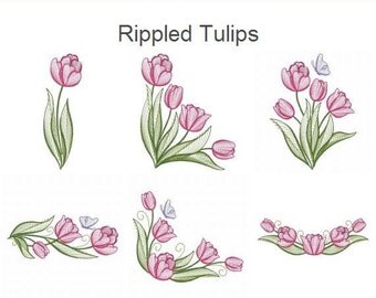 Tulip embroidery | Etsy
