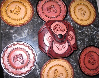 Cowhide coasters | Etsy