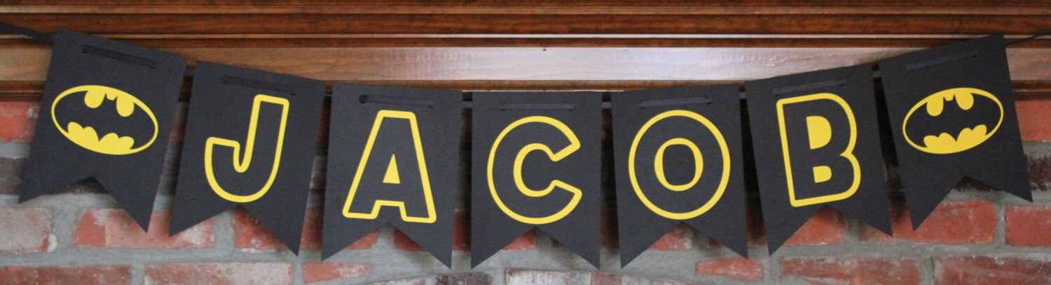 Personalized Batman Banner Batman Birthday Banner Batman