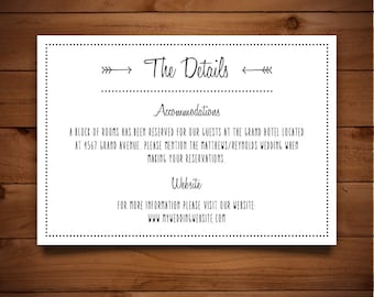 Printable Info Card Info Card Template DIY by birDIYdesign