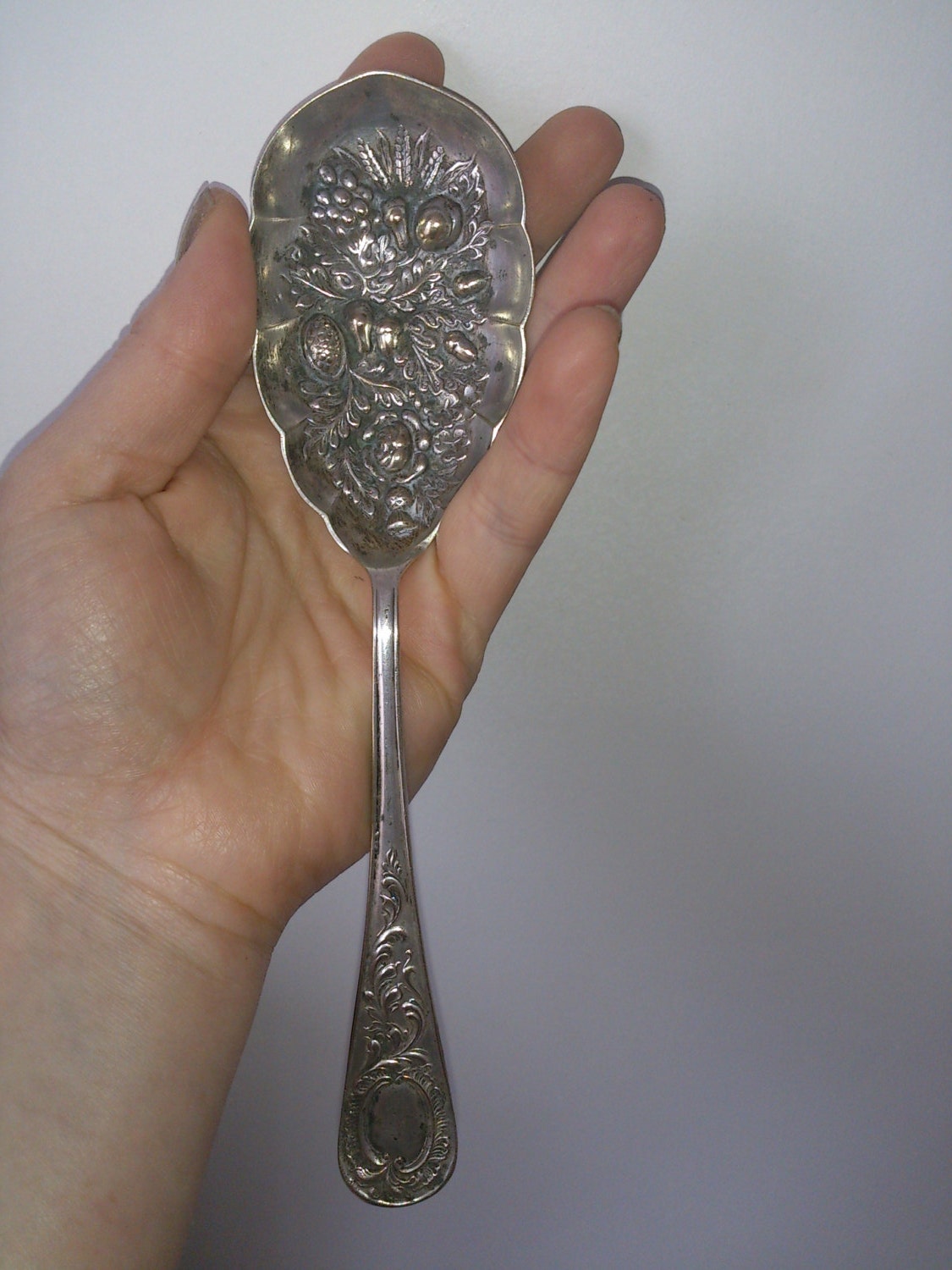 vintage silverplated decorated salad spoon – Haute Juice