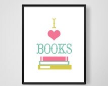 Popular items for i love books on Etsy