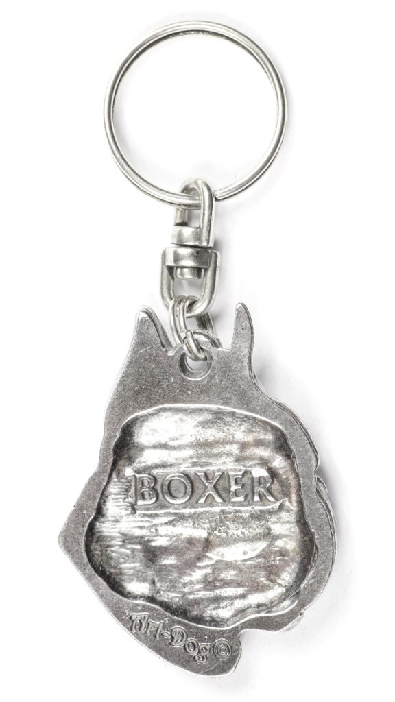 NEW Boxer toungue&pointed ears dog keyring key by ArtDogshopcenter