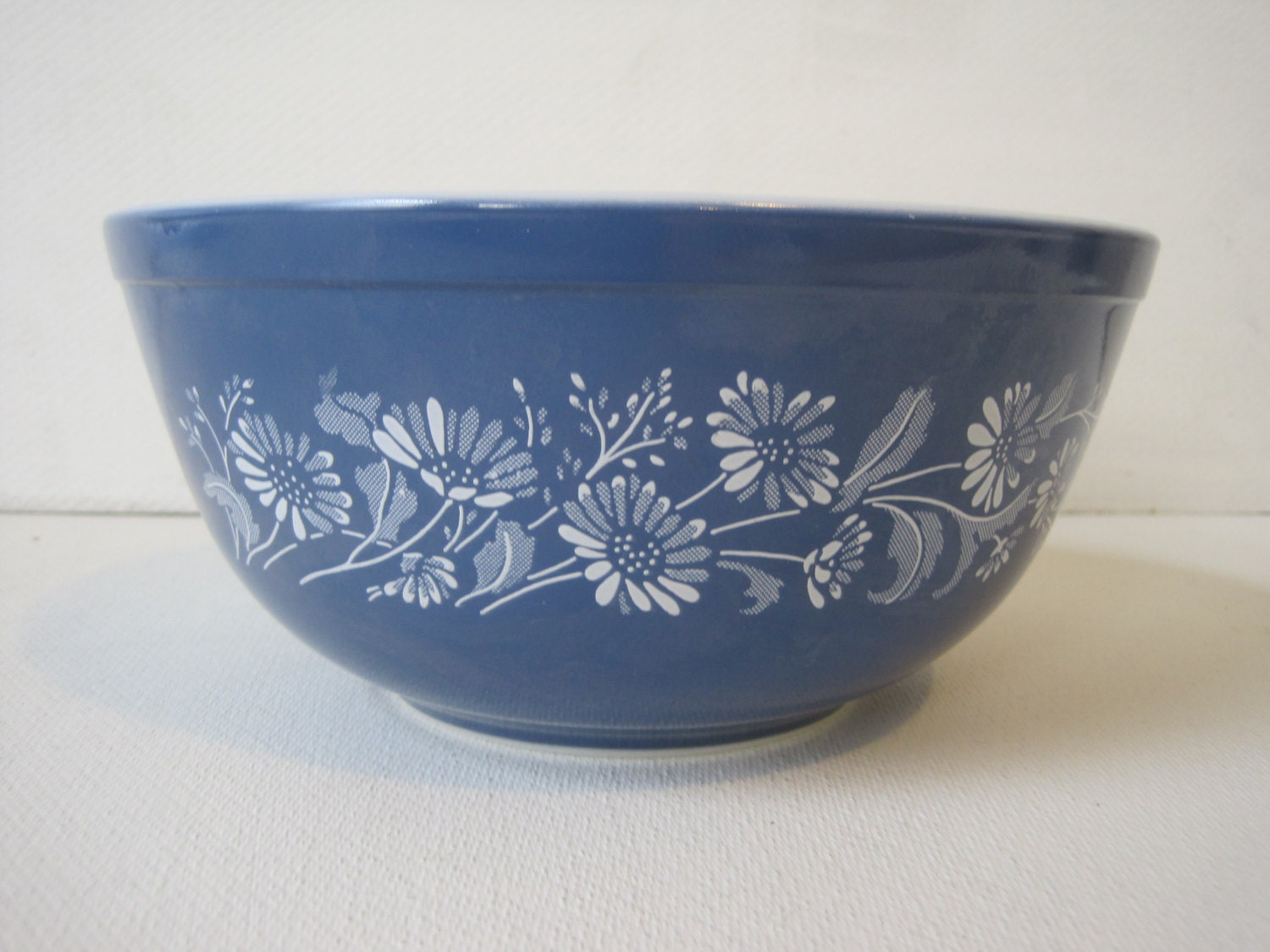 PYREX Blue Floral Mixing Serving Bowl 403 Size: 8,5″x4″ 2.5 L Vintage ...