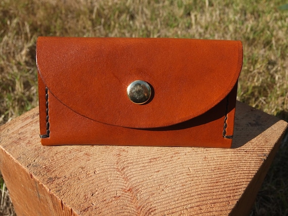 Items similar to Handmade Leather Card Wallet Custom Colors - W3 on Etsy