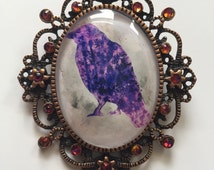 Popular items for raven brooch on Etsy
