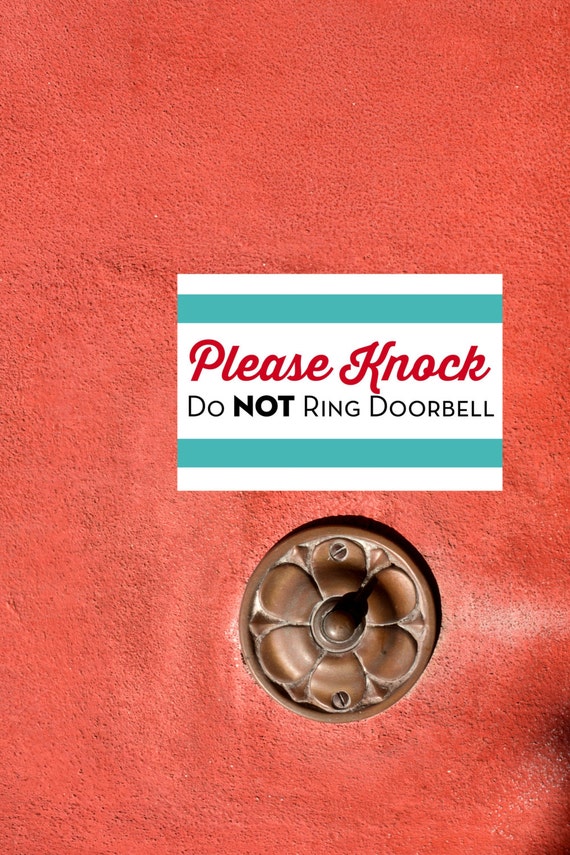 Items similar to Please Knock Do Not Ring Doorbell Printable **INSTANT ...