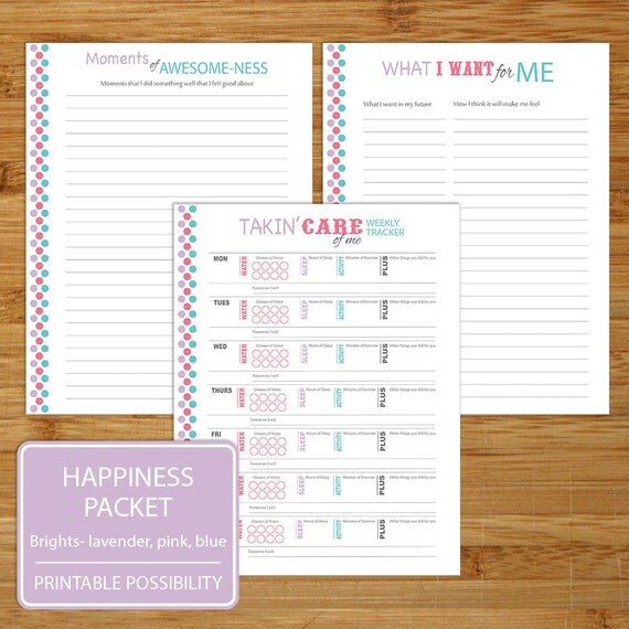 Happiness Worksheet Printables Brights 12 Pages 8.5x11