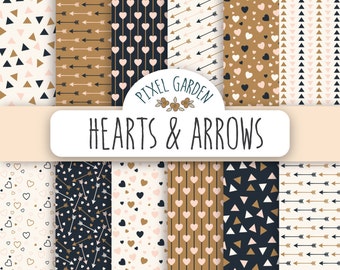 Gold Glitter Arrows Clip Art. Hand Drawn Arrows Clipart.