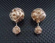 Popular items for double ball earrings on Etsy