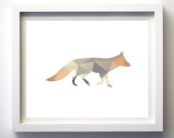 Geometric fox | Etsy