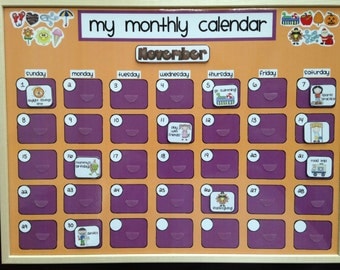 Monthly Kids Calendar Schedule Activity by SatisfiedJoyCreation