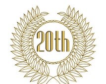LAUREL WREATH 20th Anniversary Machine Embroidery Design 4 x 4 Hoop ...