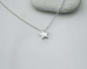 Silver star necklace Tiny silver necklace Star jewelry