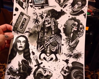 Sara Ray art sticker postcard guitar pick gift pack by SaraRayArt